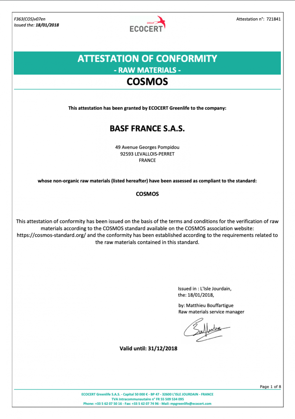 Certificate | 有機認證與敏感肌認證證書｜AMIRA鵝米樂品質保障